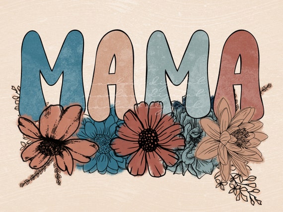 Mama Floral Boho Neutral Color PNG Sublimation Design - Etsy