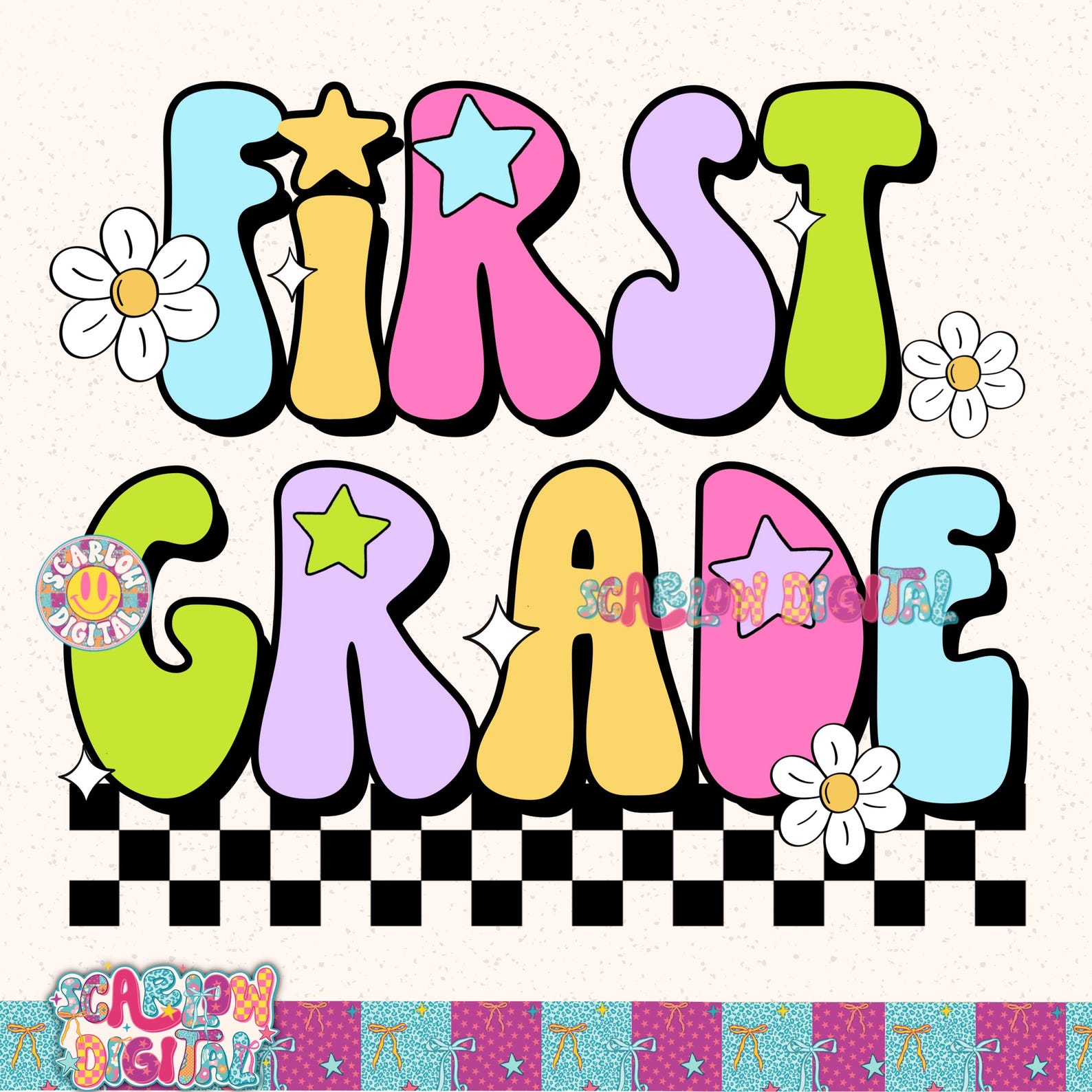 First Grade PNG Digital Design, Back to School Png, Girl Bts Png, Retro ...
