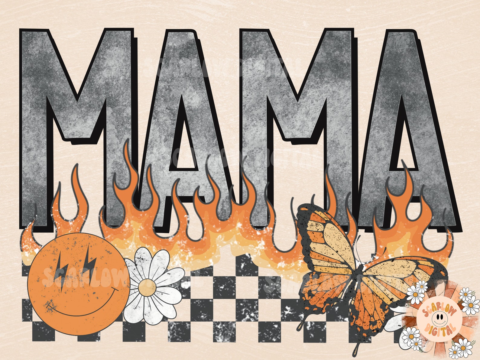 Rocker Mama PNG Sublimation Digital Design Download, Edgy Mama Png ...