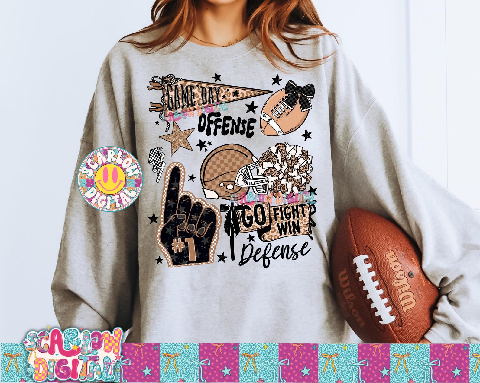 Leopard Football Doodles PNG Digital Design, Football Season Png ...