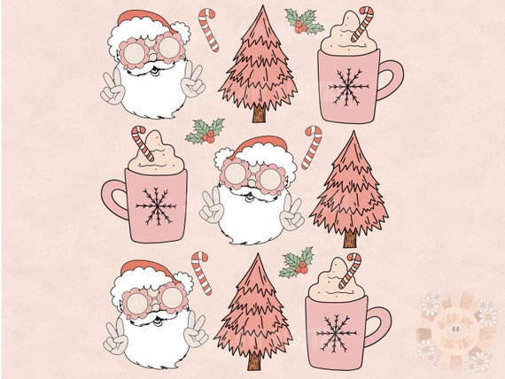Santa Claus Doodles Png-christmas Sublimation Digital Design - Etsy