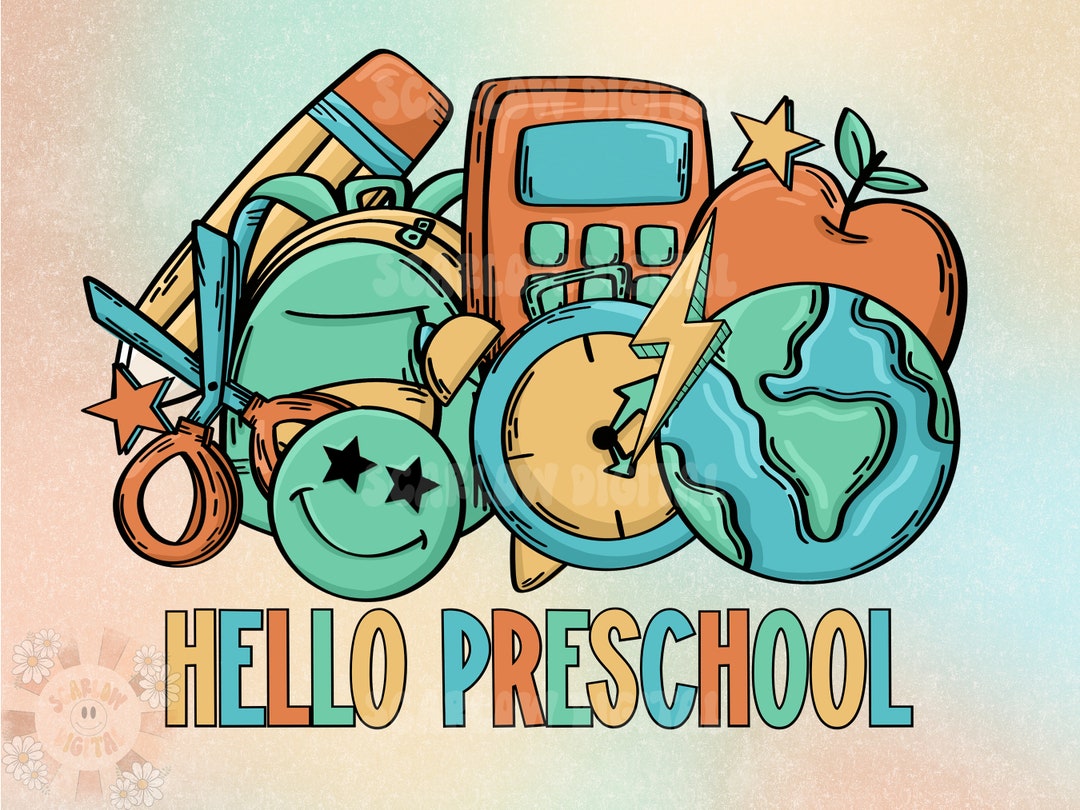 Hello Preschool Png-back to School Sublimation Digital Design Download ...