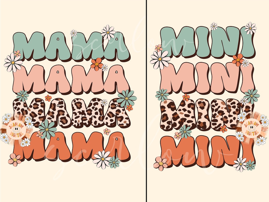 Mama Mini PNG Bundle-floral Sublimation Digital Design Download-leopard ...