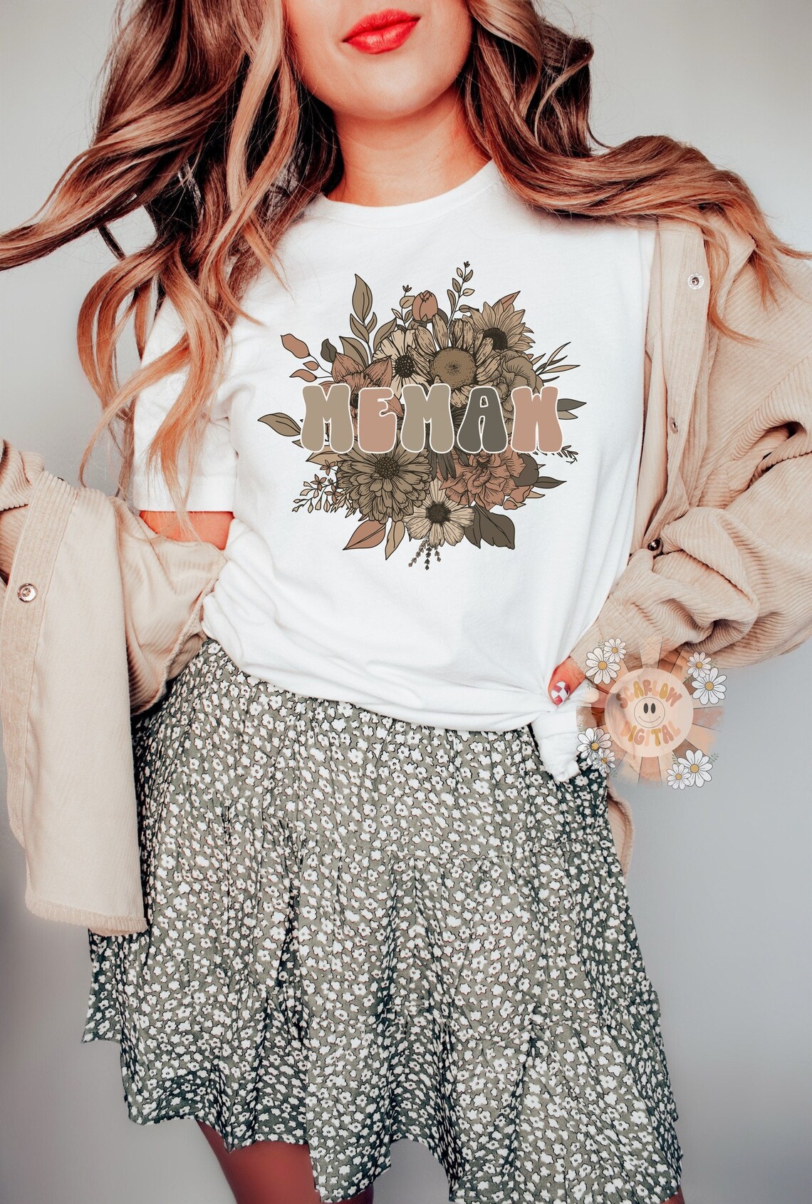 Floral Memaw Png-sublimation Design Download Memaw - Etsy