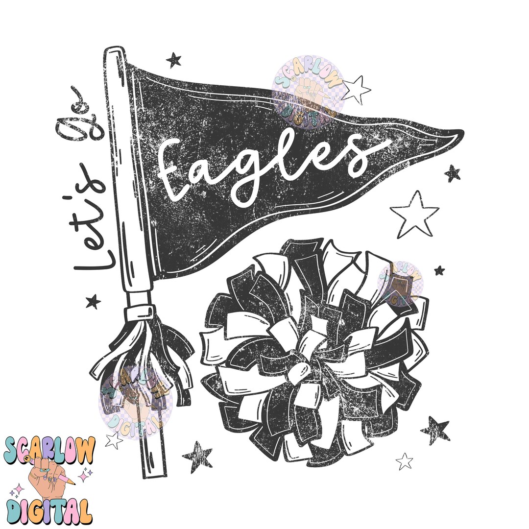 Let's Go Eagles PNG Digital Design Download, Pom Pom Png, Football Png ...