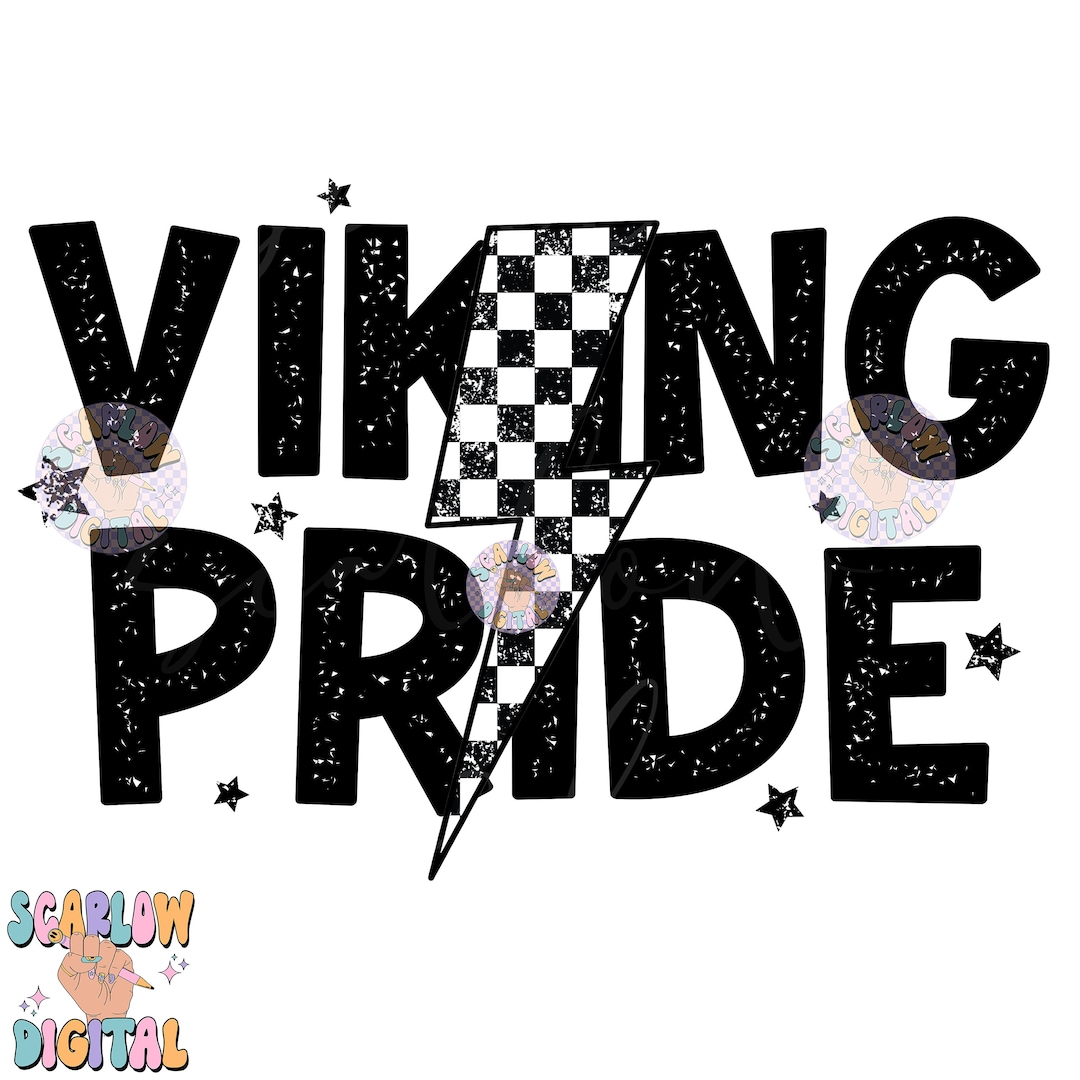 Viking Pride PNG Digital Design Download, Go Vikings Png, Retro Mascot ...
