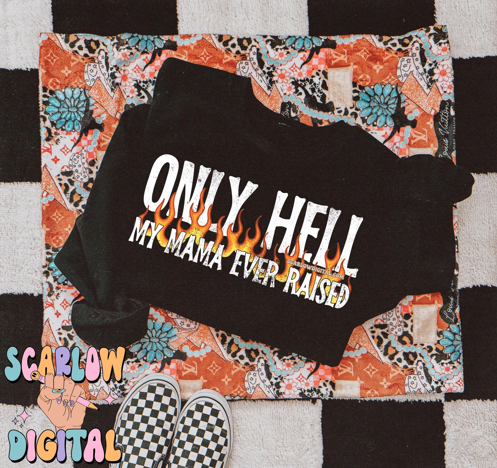 Only Hell My Mama Ever Raised PNG Digital Design Download, Flames Png ...