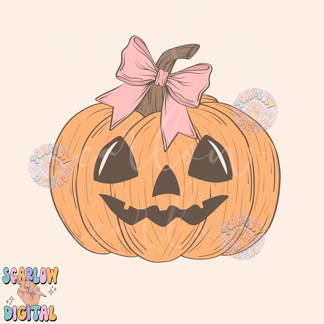 Coquette Jack-o'-lantern PNG Digital Design Download, Halloween Png ...
