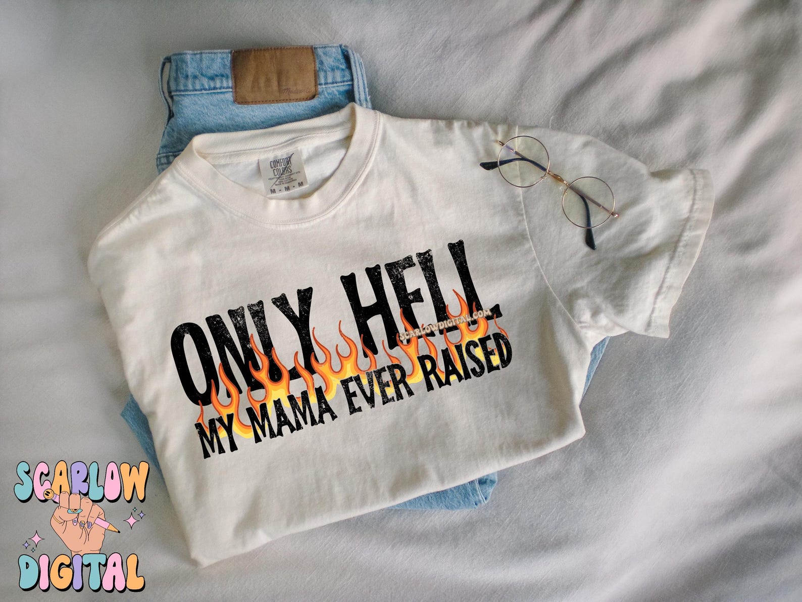 Only Hell My Mama Ever Raised PNG Digital Design Download, Flames Png ...