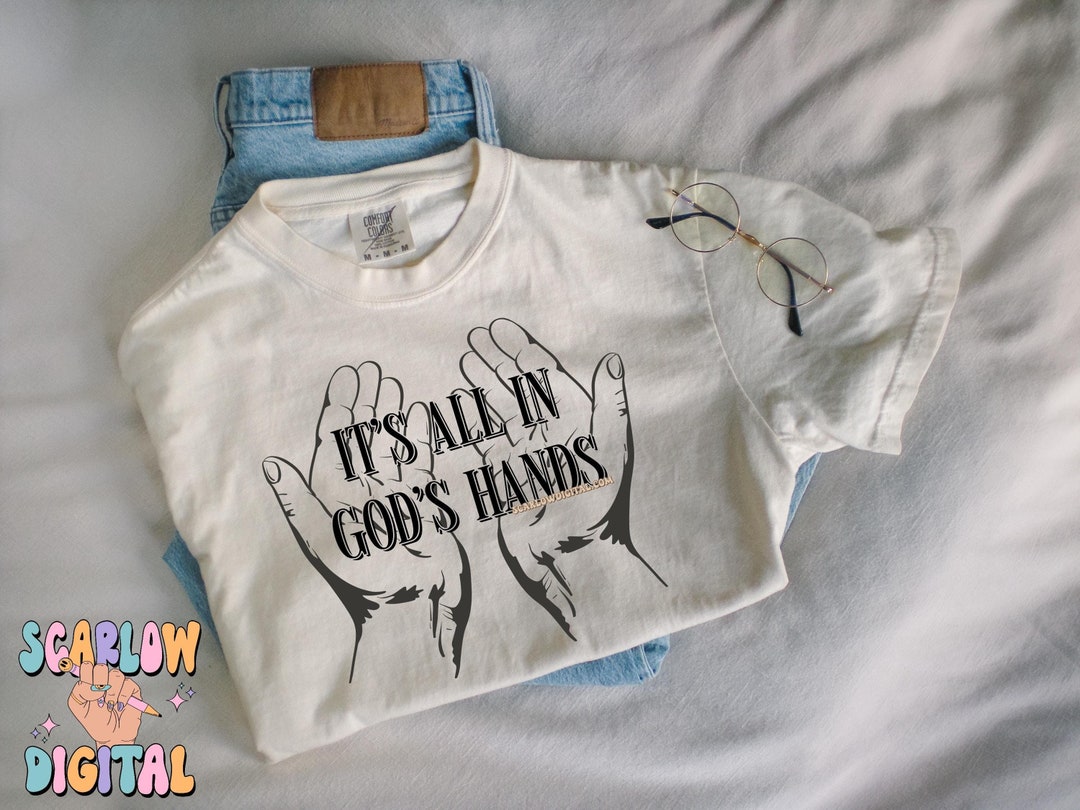 It's All in God's Hands PNG Digital Design, Christian Png, Two-tone ...