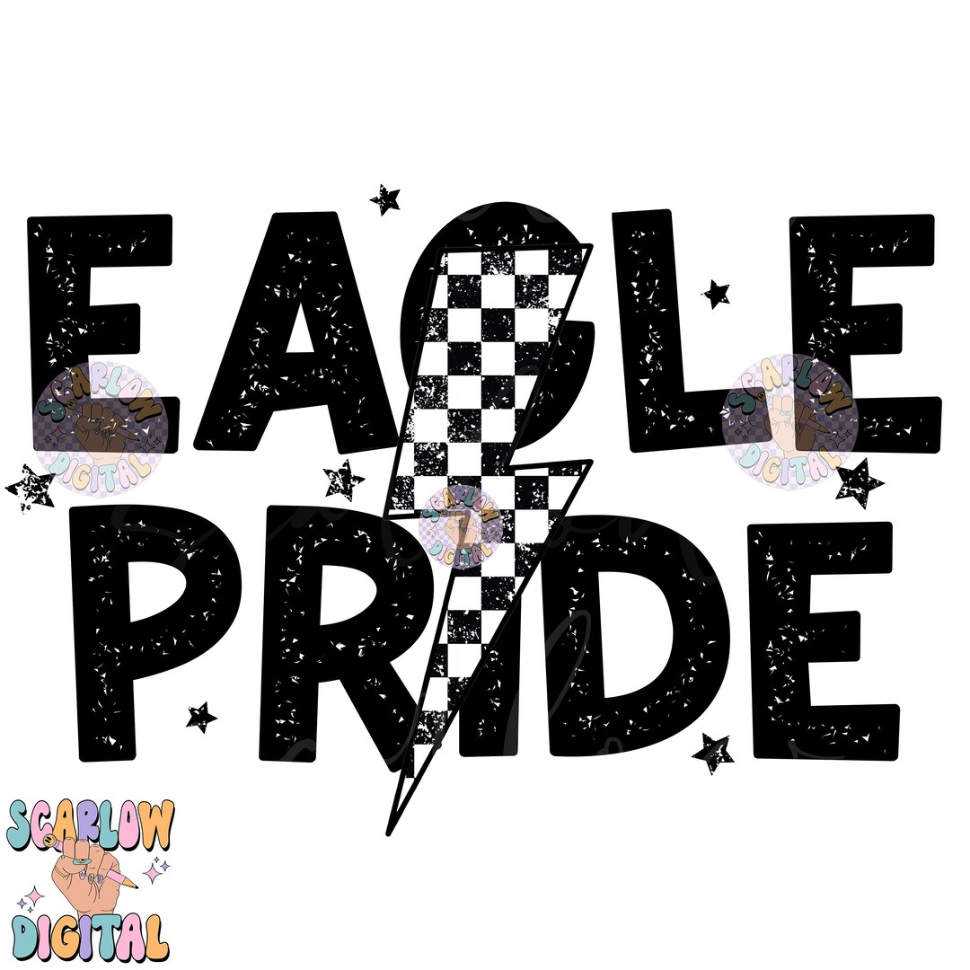 Eagle Pride PNG Digital Design Download, Go Eagles Png, Retro Mascot ...