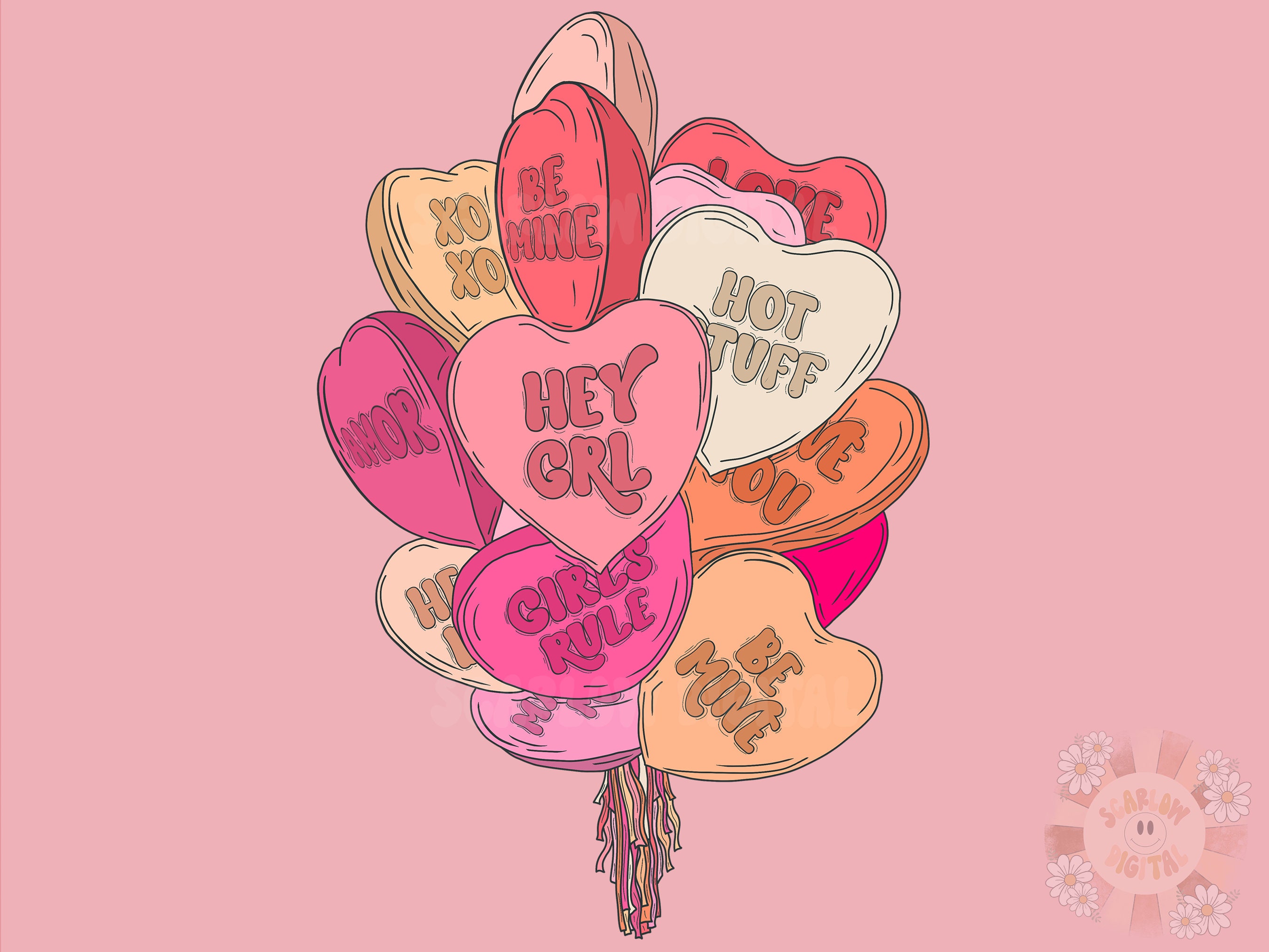 Heart Balloons Png-valentines Day Sublimation Digital Design - Etsy
