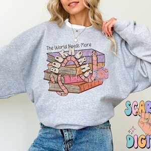 The World Needs More Bookworms PNG Digital Design Download, Reader Png ...