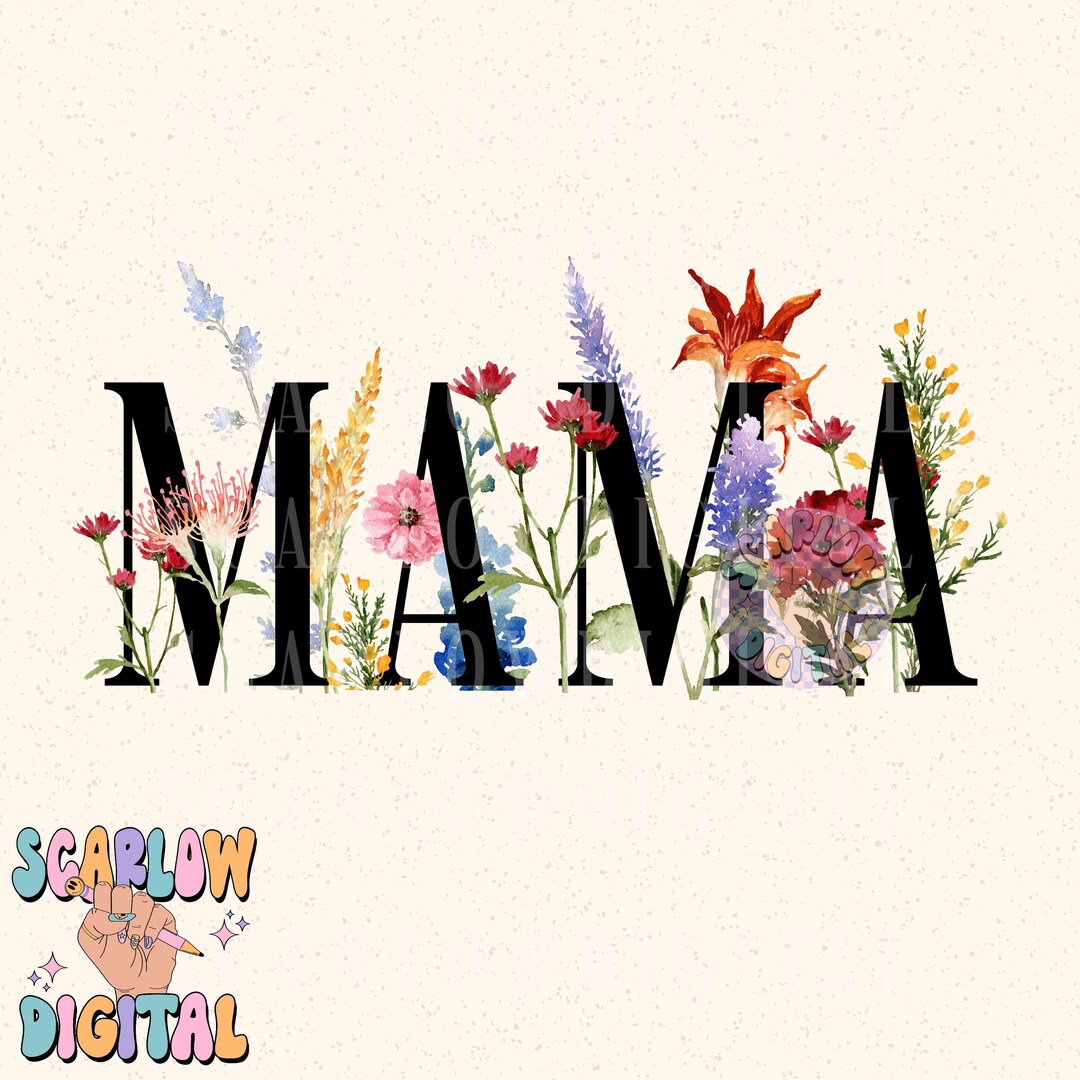 Floral Mama PNG Digital Design, Mama Flowers Png, Simple Mama Designs ...