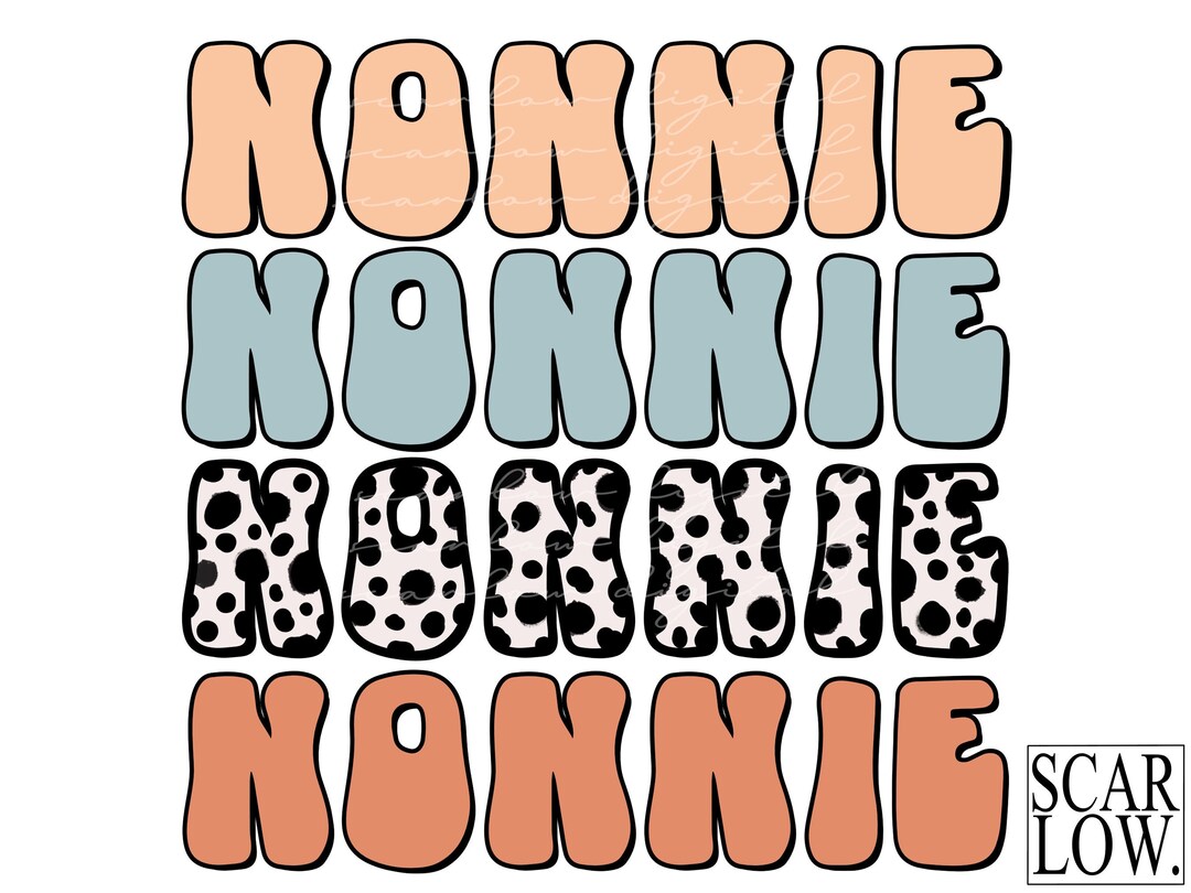 Nonnie PNG Print File for Sublimation or Print, Boho Nonnie Png, Retro ...
