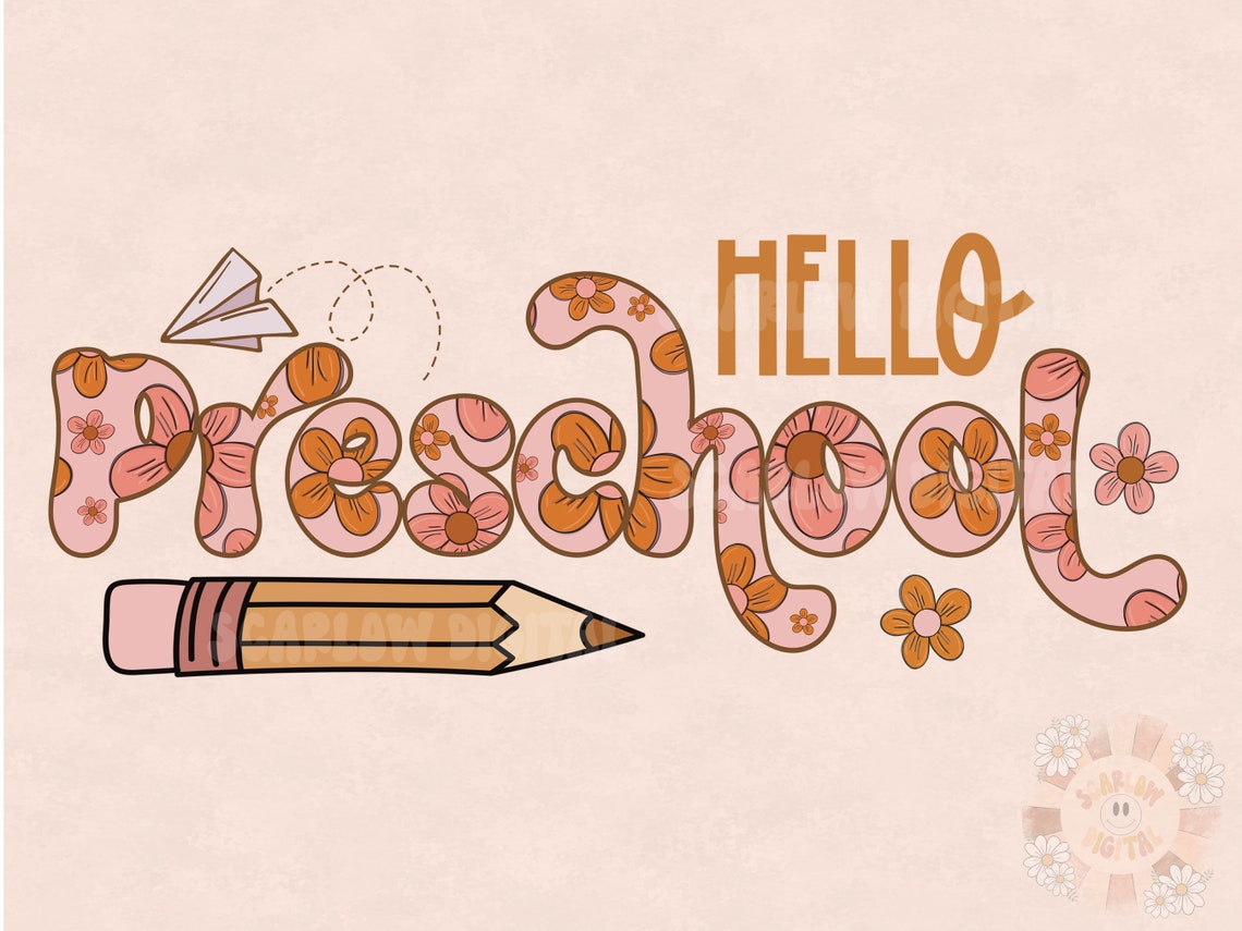 Hello Preschool Png-back to School Sublimation Digital Design - Etsy