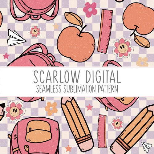 Back to School Pattern Retro School Seamless Repeat Pattern - Etsy
