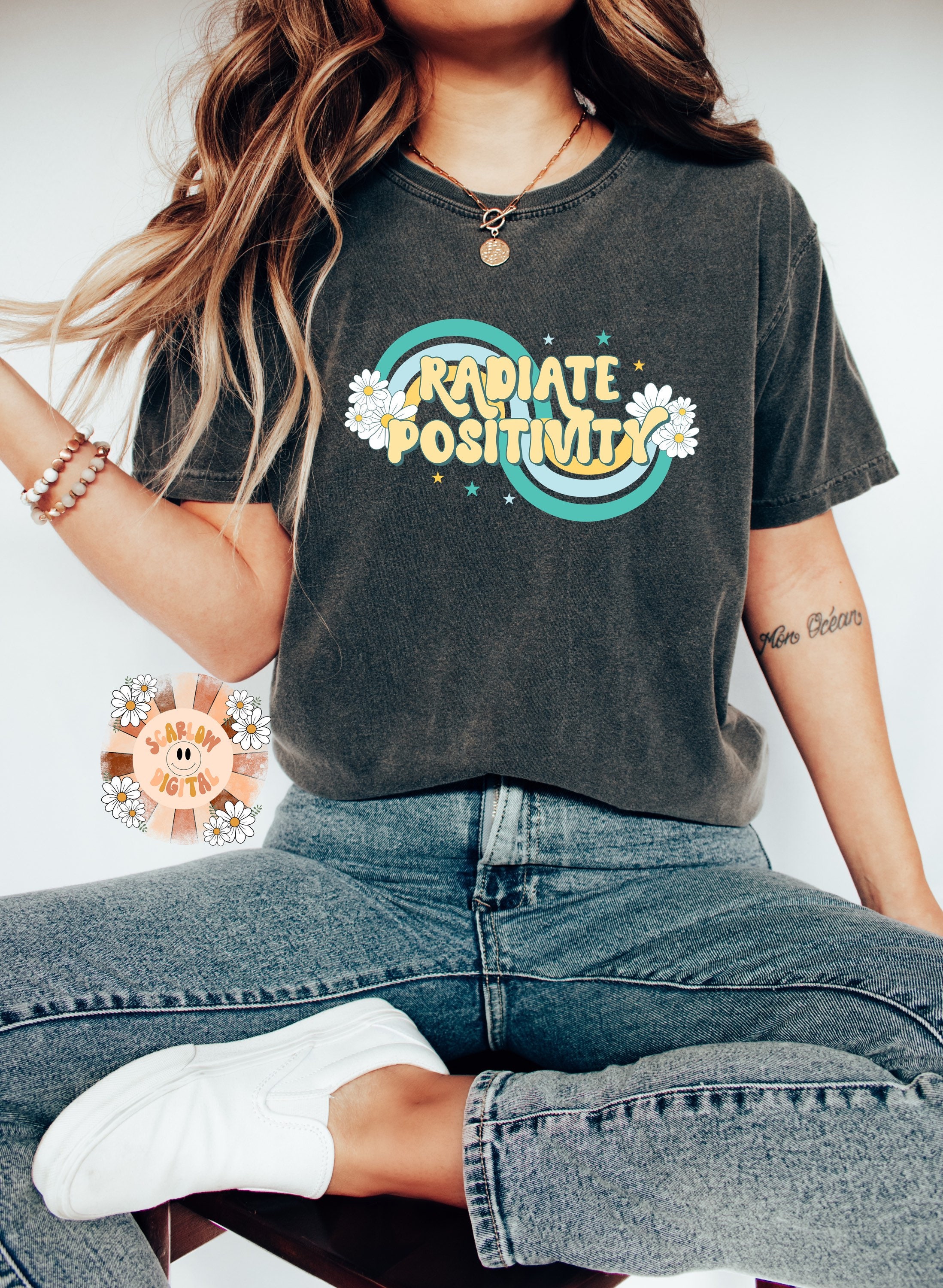 Radiate Positivity Png-retro Sublimation Digital Design - Etsy