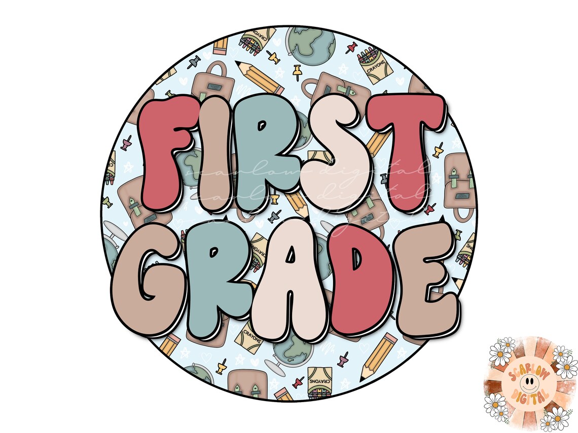 First Grade Png-back to School Sublimation Design - Etsy