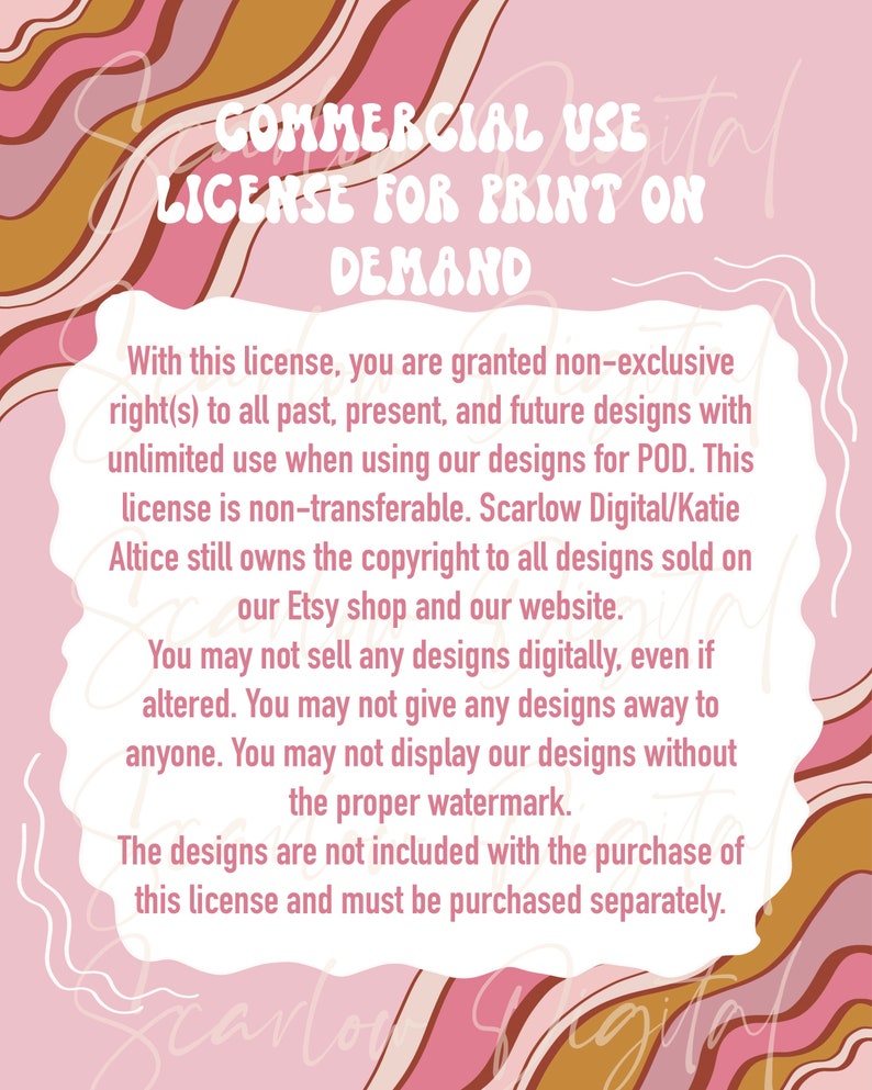 Commercial-use License for Print on Demand-this is a Digital Download ...