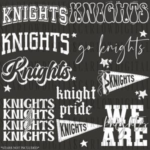 Knights PNG Bundle Digital Design Download, Let's Go Knights Png, Team ...