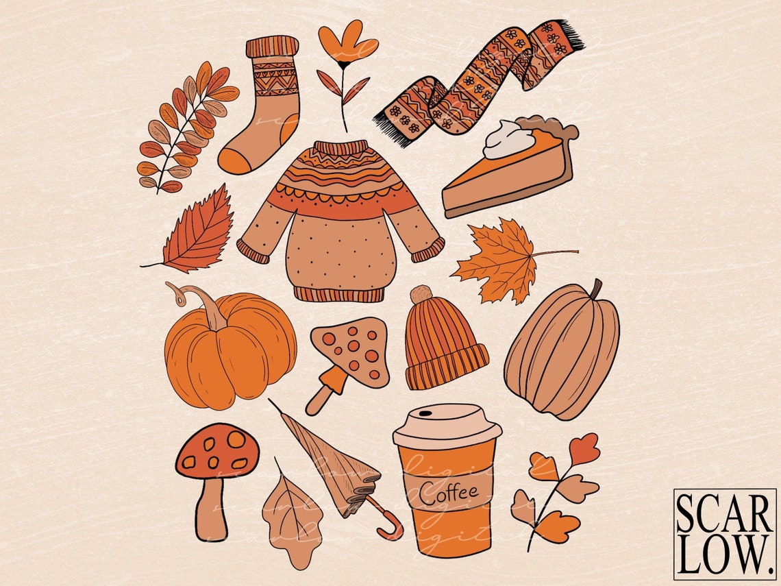 Fall Doodles PNG Print File for Sublimation or Print Boho - Etsy