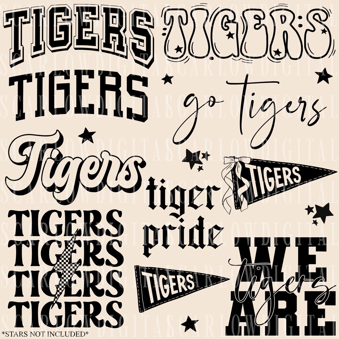 Tigers PNG Bundle Digital Design Download, Let's Go Tigers Png, Team ...
