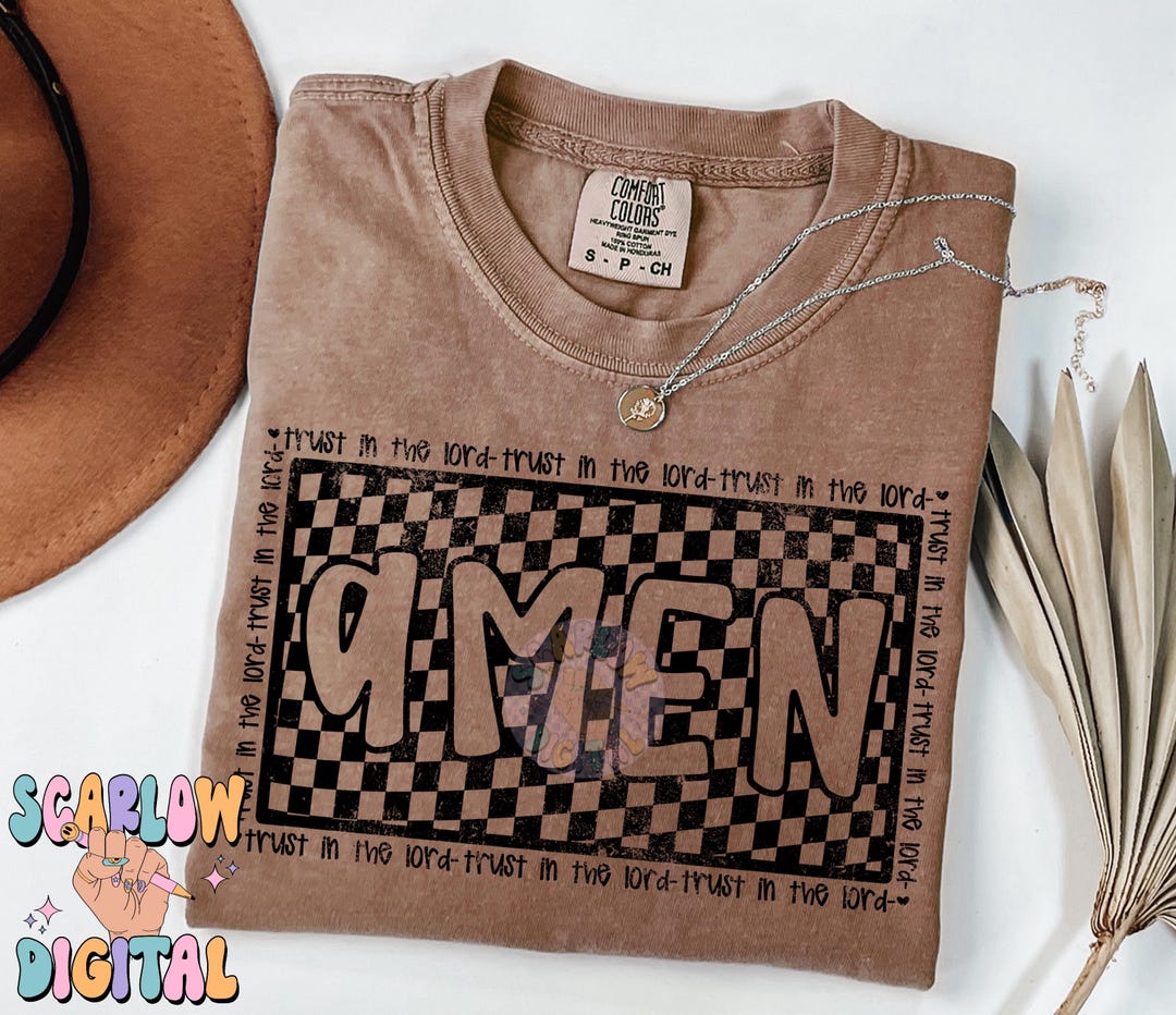 Amen PNG Digital Design Download, Trust in the Lord Png, Retro ...