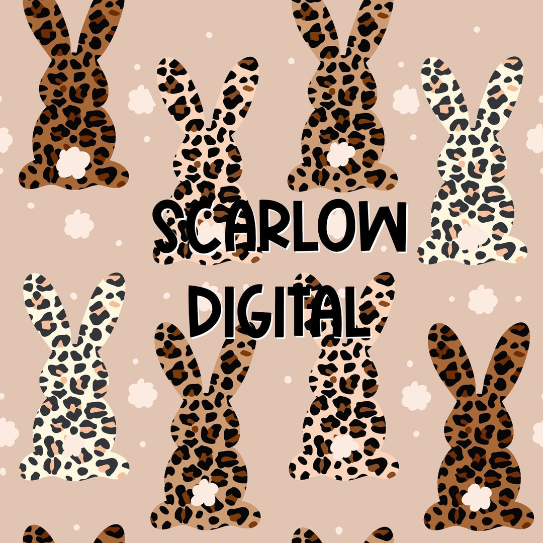 Leopard Print Easter Bunny Seamless Digital Paper, Seamless Easter ...