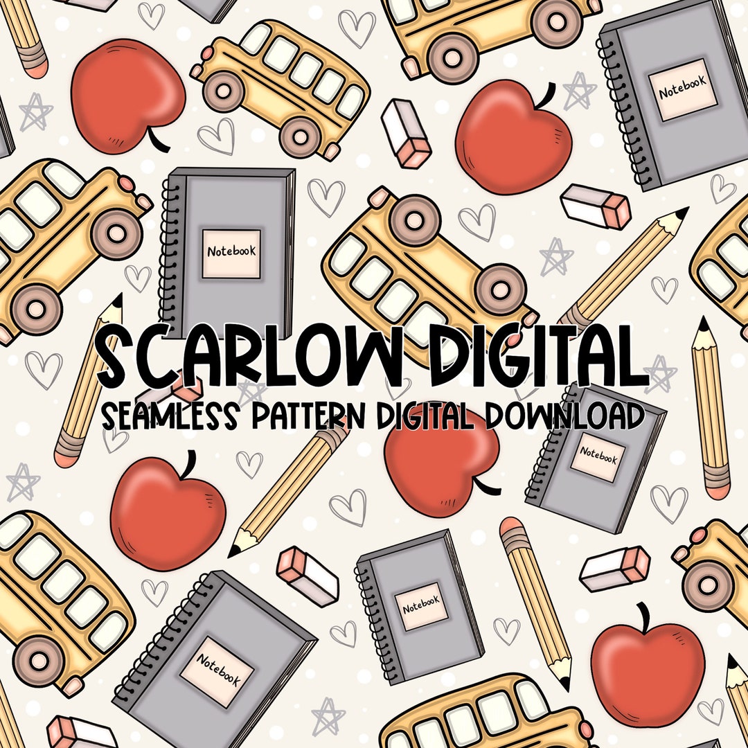 Seamless Back to School Pattern, Seamless Teacher Pattern, Seamless ...