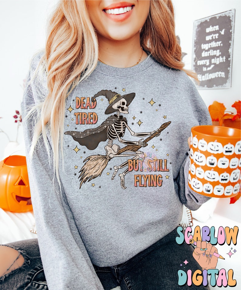 Dead Tired but Still Flying PNG Digital Design Download, Halloween Png ...
