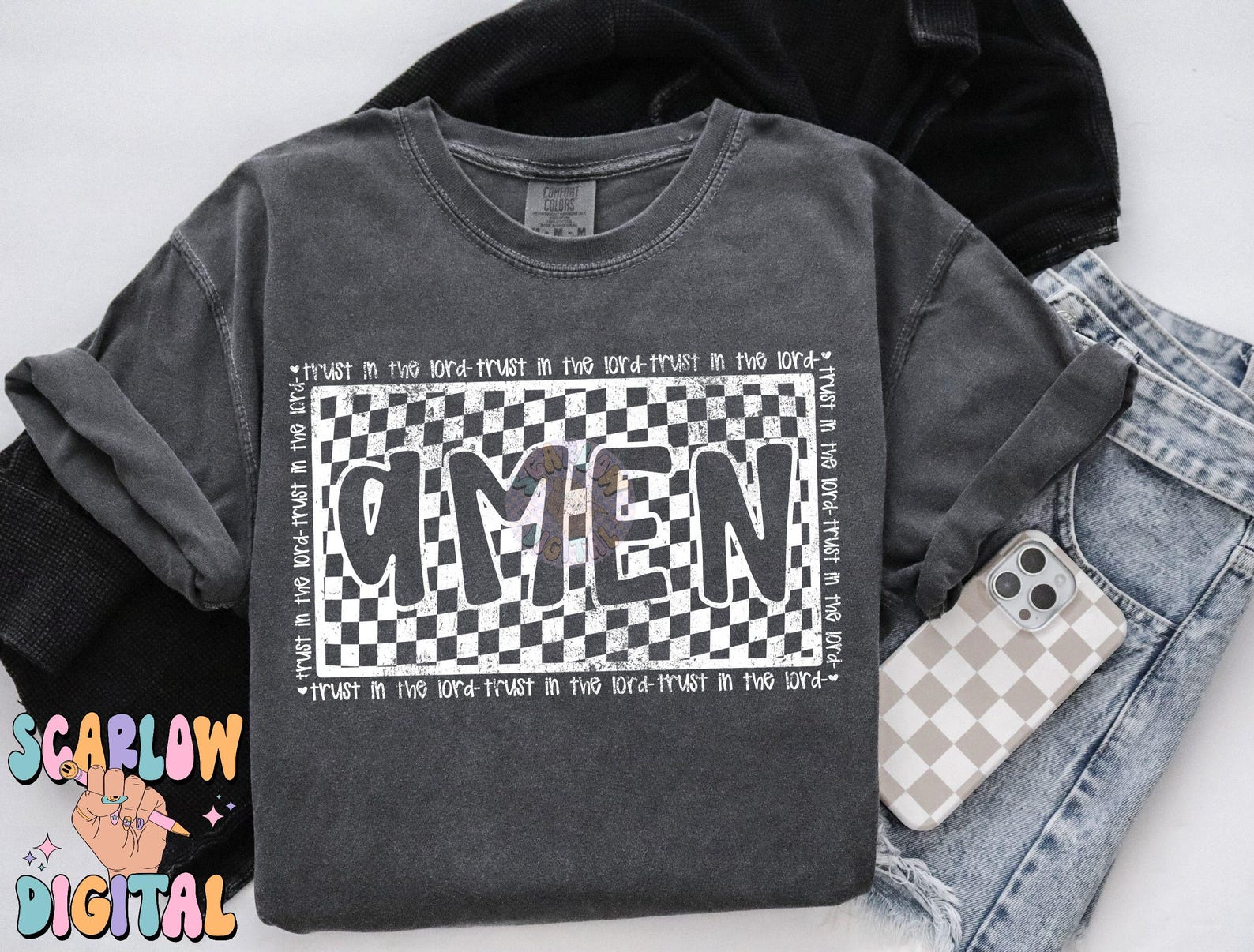 Amen PNG Digital Design Download, Trust in the Lord Png, Retro ...