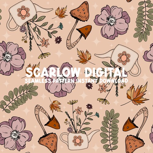 Fall Seamless Pattern. Digital Download Only. Png File - Etsy