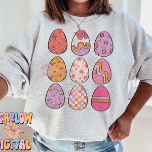 Preppy Easter Eggs PNG Sublimation Digital Design Download, Girly ...