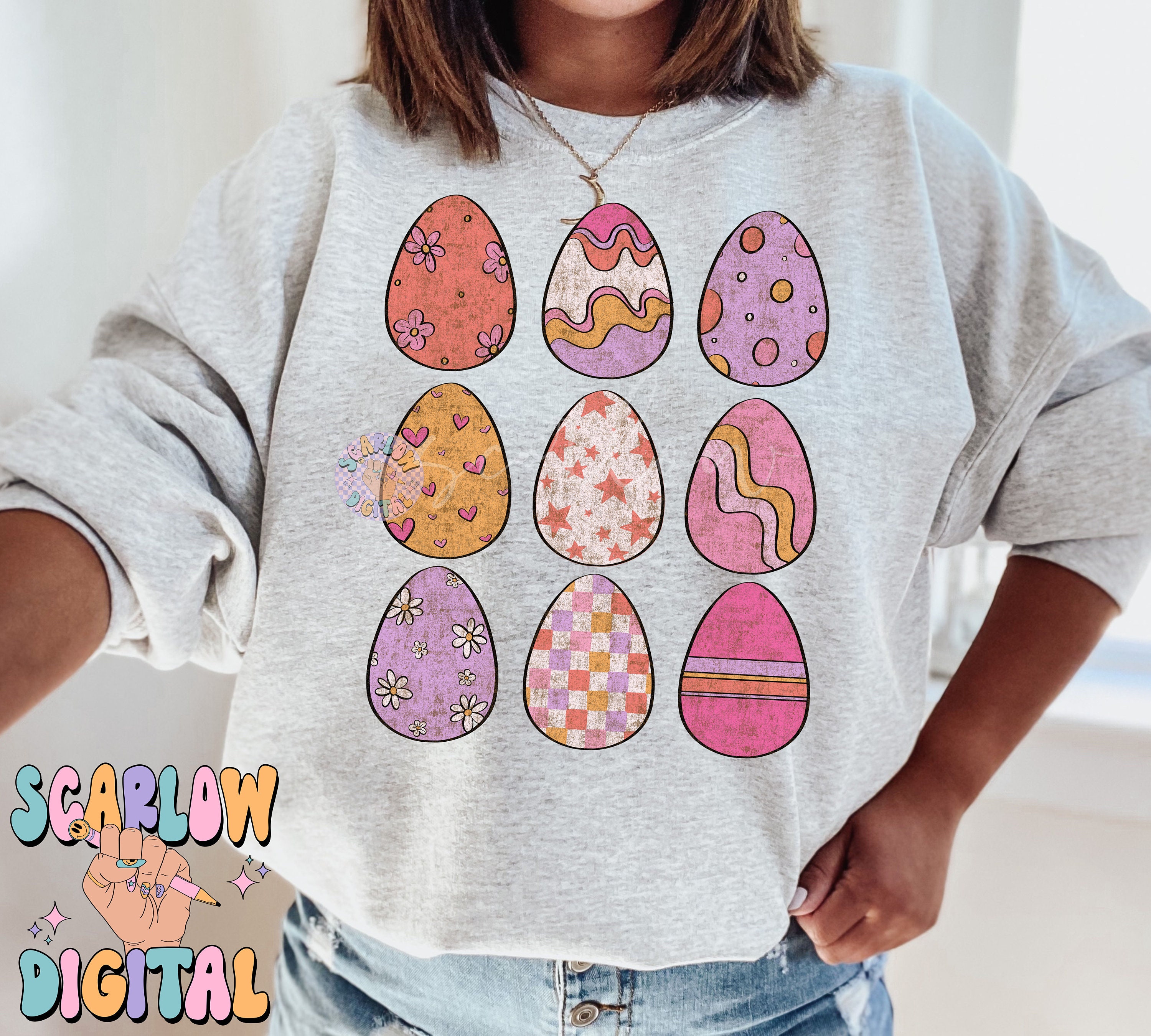 Preppy Easter Eggs PNG Sublimation Digital Design Download, Girly ...