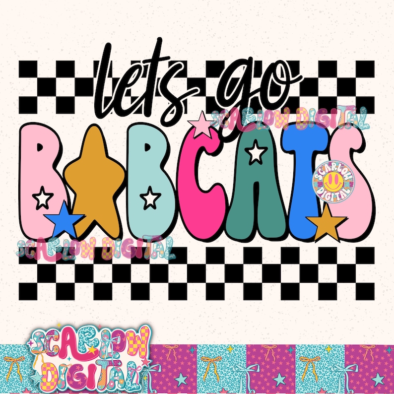 Let's Go Bobcats PNG Digital Design, Retro School Spirit Png, Team ...