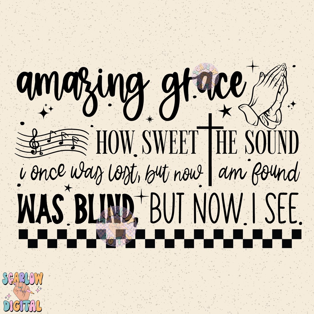 Amazing Grace PNG Digital Design Download, Christian Png, Church Hymn ...