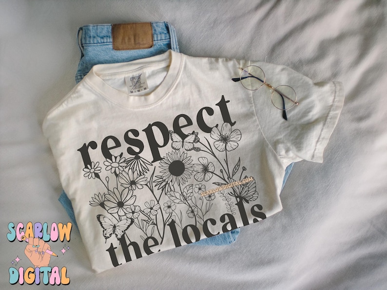 Respect the Locals Floral PNG, Butterflies, Nature (digital Download ...