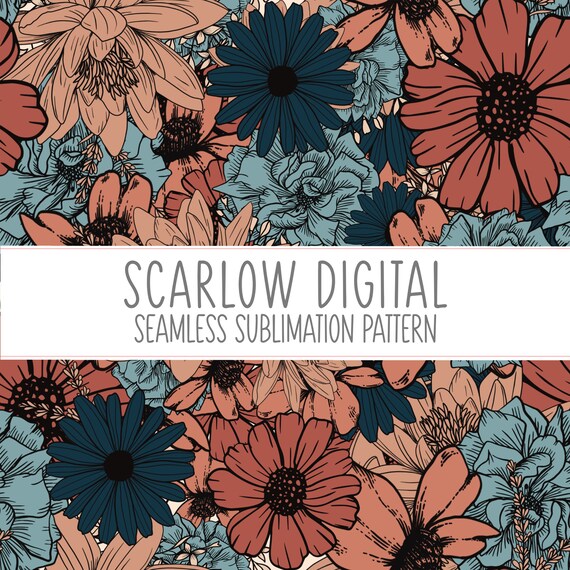 Floral Seamless Pattern-sublimation Design Download-fall - Etsy