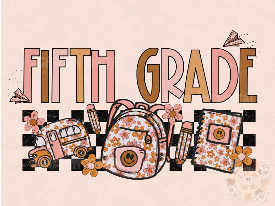 Fifth Grade Png-girly Back to School Sublimation Digital Design ...