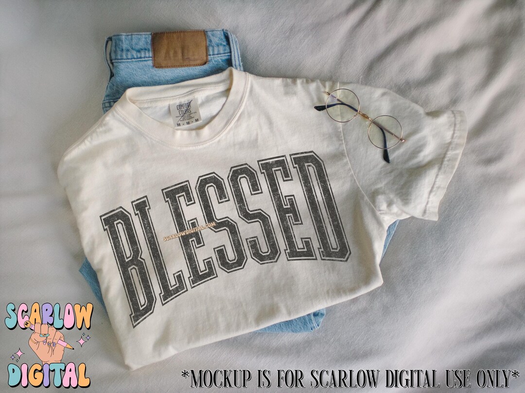 Blessed PNG Digital Design, Christian Png, Varsity Font Png, Grateful ...