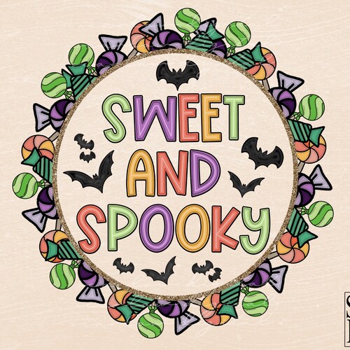 Sweet and Spooky Halloween Candy PNG Sublimation Design - Etsy