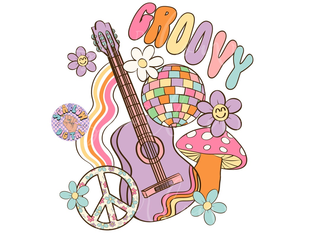 Groovy PNG Sublimation Digital Design Download-hippie Png, Retro Png ...
