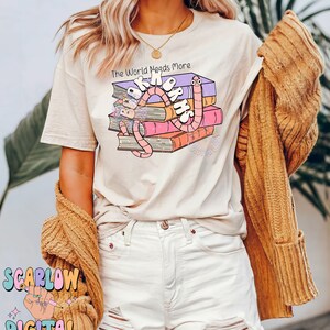 The World Needs More Bookworms PNG Digital Design Download, Reader Png ...