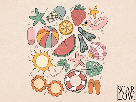 Summer Doodles PNG Print Files for Sublimation or Print | Etsy
