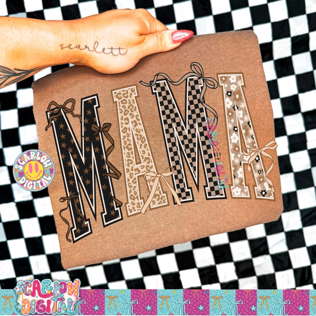 Leopard Rocker Mama PNG Digital Design, Checkered Mama Png, Retro Mama ...