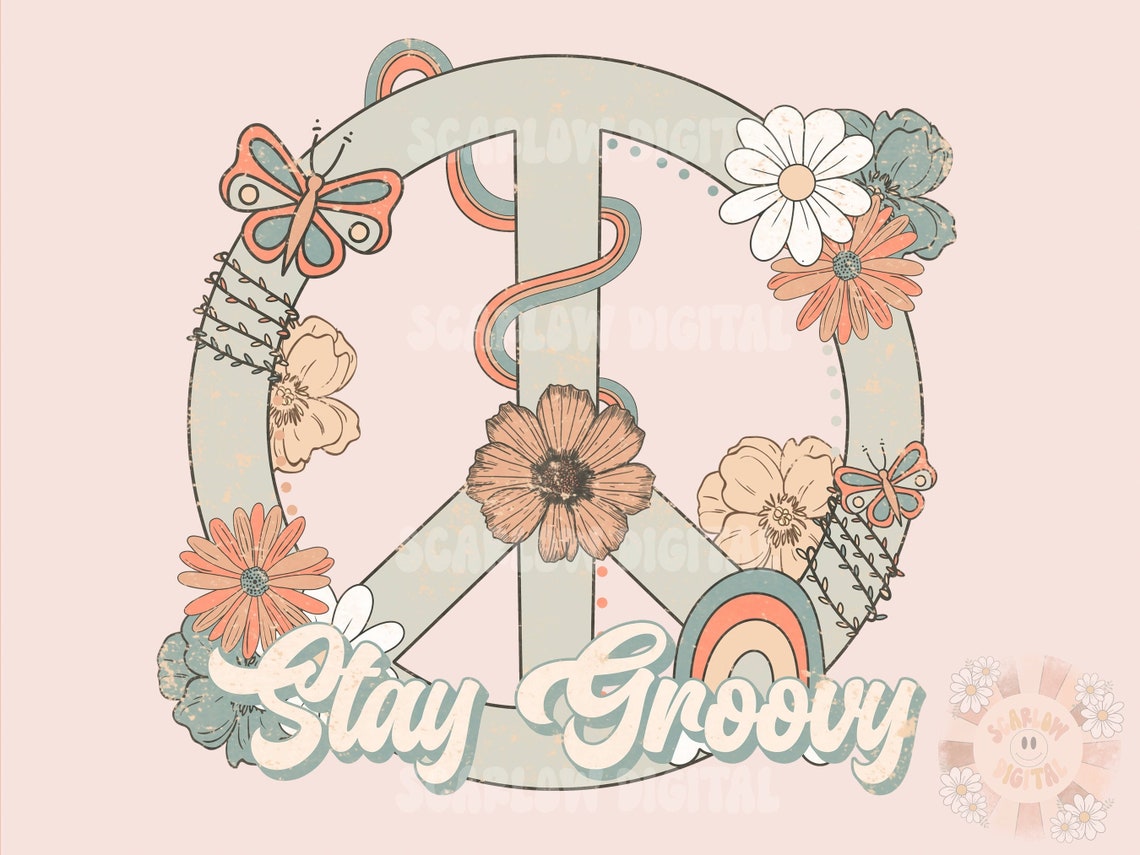 Stay Groovy Png-peace Sign Sublimation Digital Design - Etsy