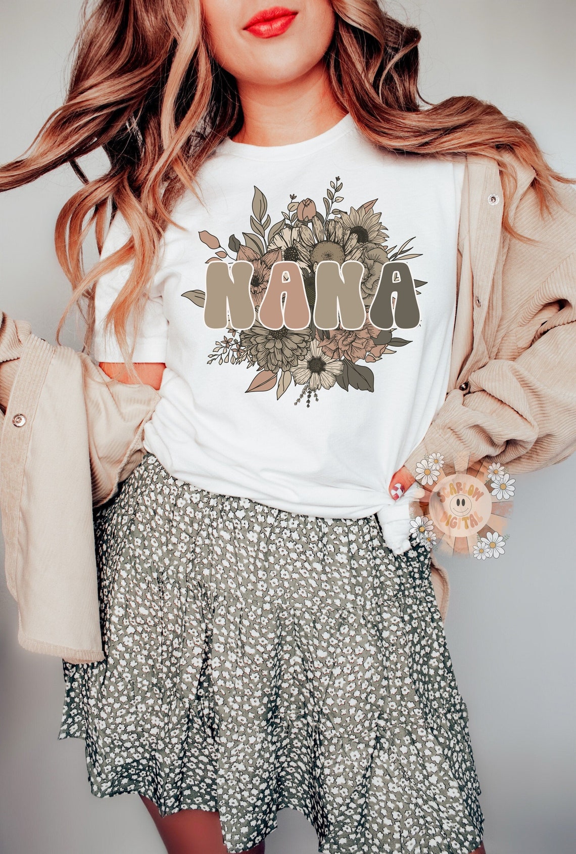 Floral Nana Png-sublimation Design Download-nana Sublimation - Etsy