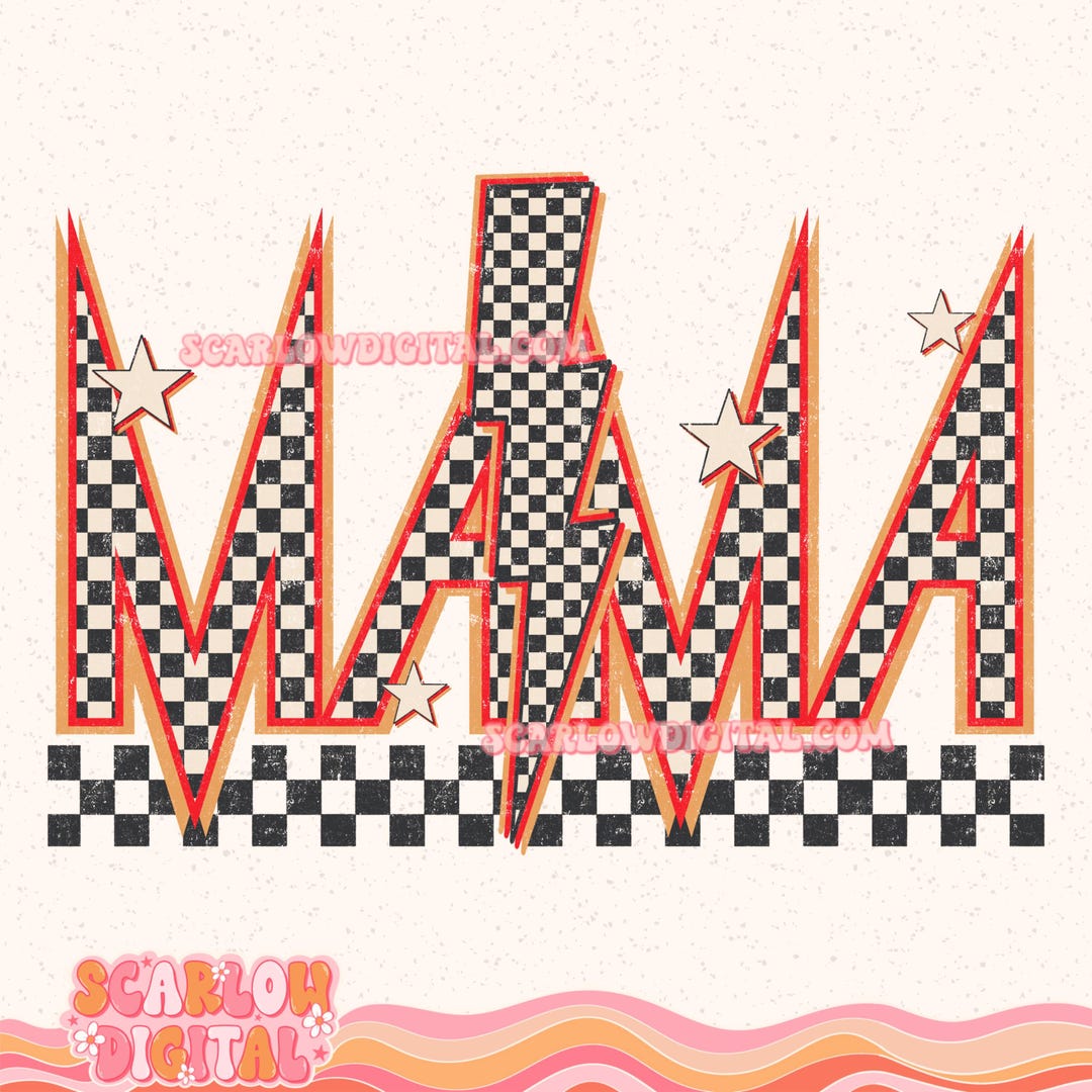 Rocker Mama PNG Digital Design, Orange and Red Png, Grunge Mama Png ...