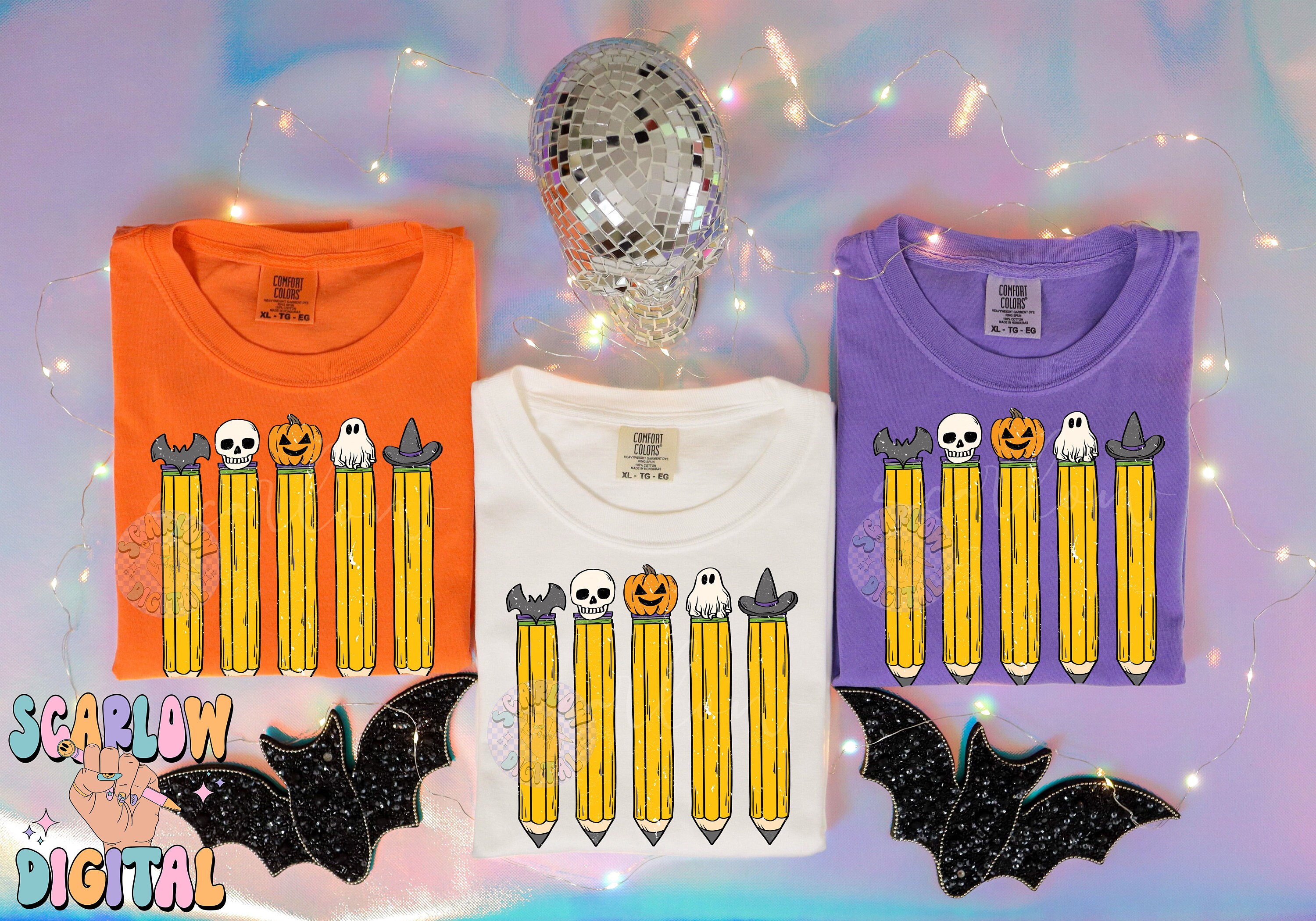 Halloween Pencils Png-teacher Sublimation Digital Design Download ...
